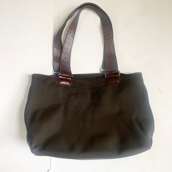 Tumi | Bags | Tumi Brown Nylon Tote Bag With Croc Embossed Handles ...
